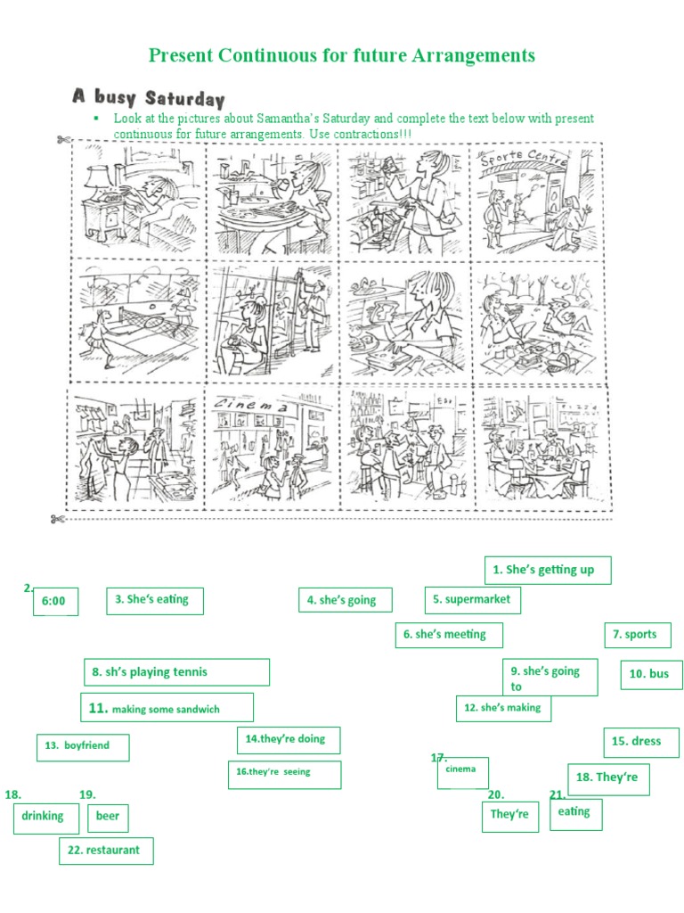 Present Continuous For Future Arrangements Extra Activities 3 | PDF