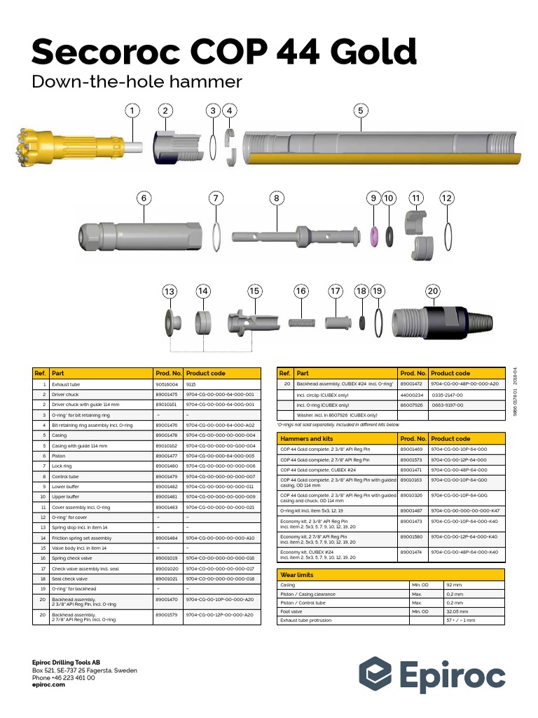 9866 0178 01 Secoroc COP 44 Gold Service Poster - LOW | PDF | Valve ...