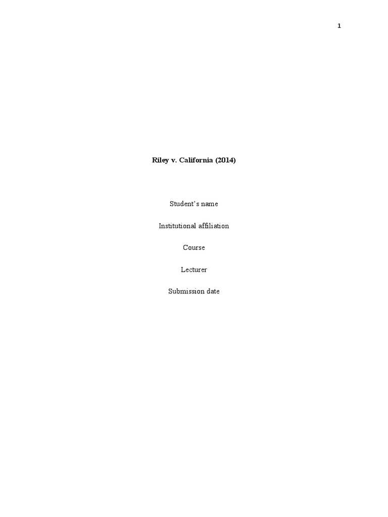 Riley V California | PDF