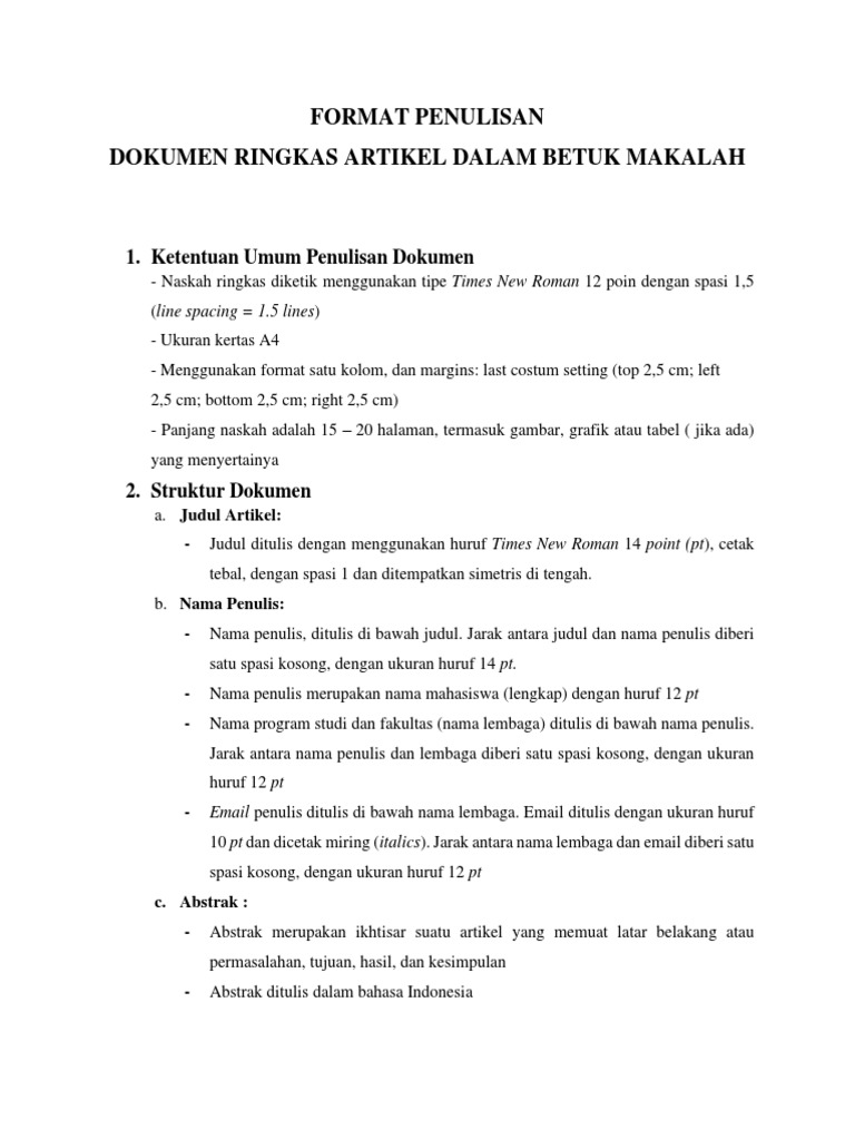 Format Penulisan Artikel | PDF