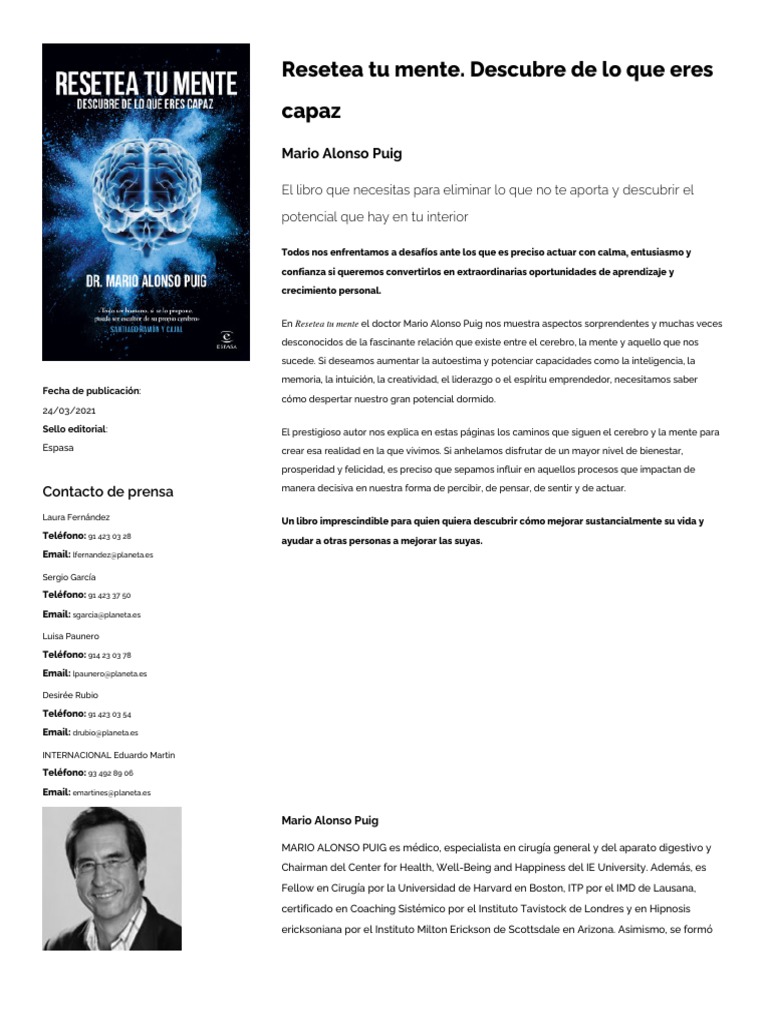 Resetea Tu Mente Descubre de Lo Que Eres Capaz | PDF | Mente | Procesos ...