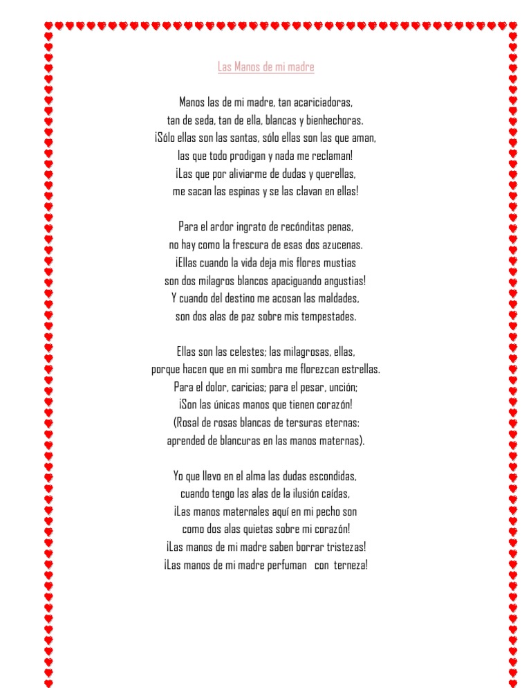 Poema "Las manos de mi madre" | PDF