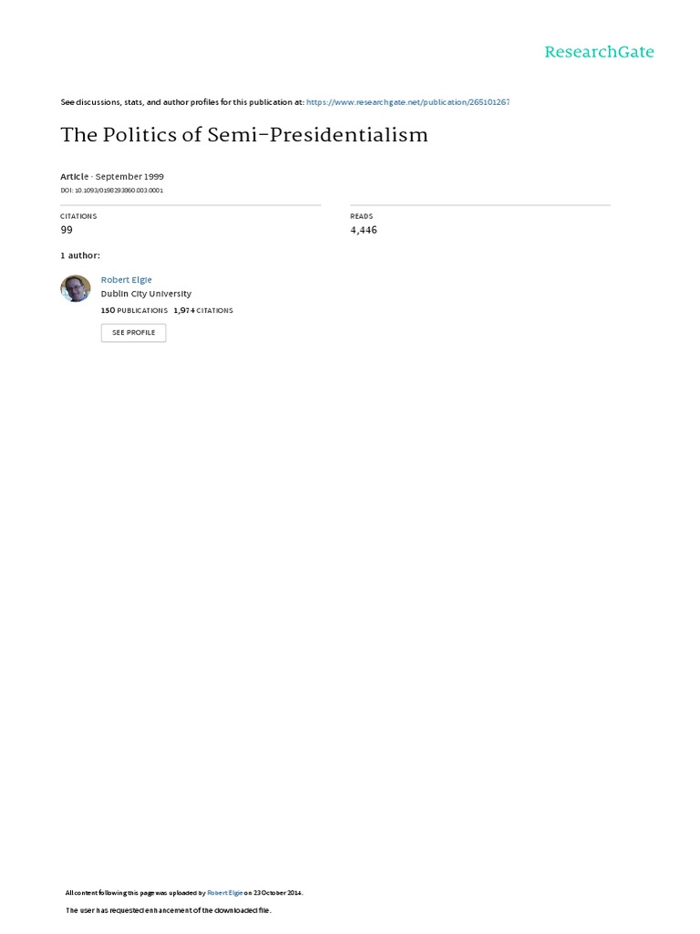 The Politics of Semi-Presidentialism | PDF | Heads Of State | Prime ... The Politics of Semi-Presidentialism | PDF | Heads Of State | Prime ...