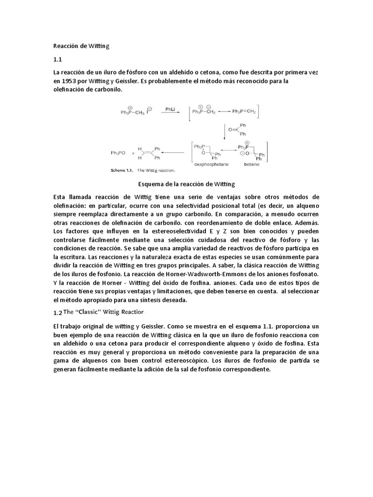 Reacción de Wittig: Olefinación Eficaz | PDF