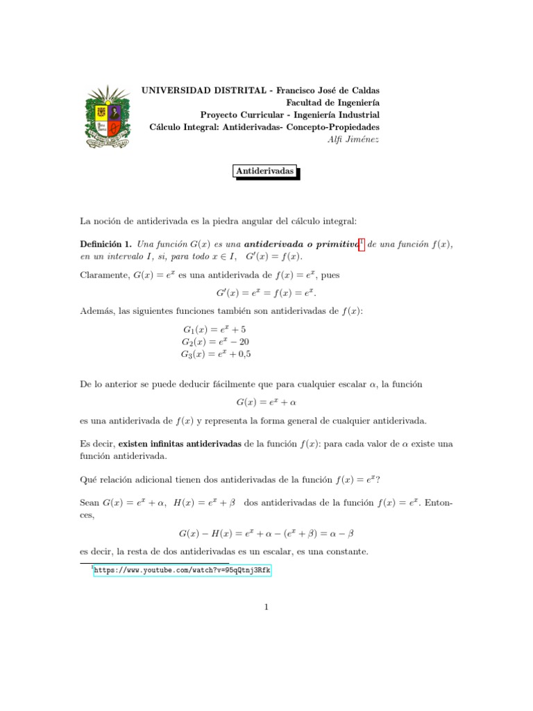 Antiderivadas | PDF | Integral | Función (Matemáticas)