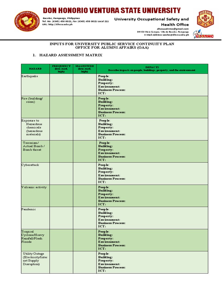 OAA PSCP Form | Download Free PDF | Hazards | Safety