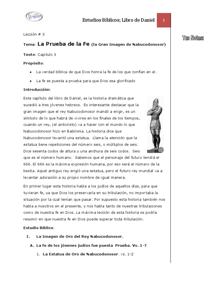 Libro de Daniel Capitulo # 3 La Prueba de La Fe (La Gran Imagen de ...
