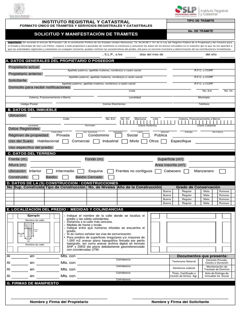 Formato de Alta para Registro Vehicular SLP | PDF | Bienes raíces | Urbano