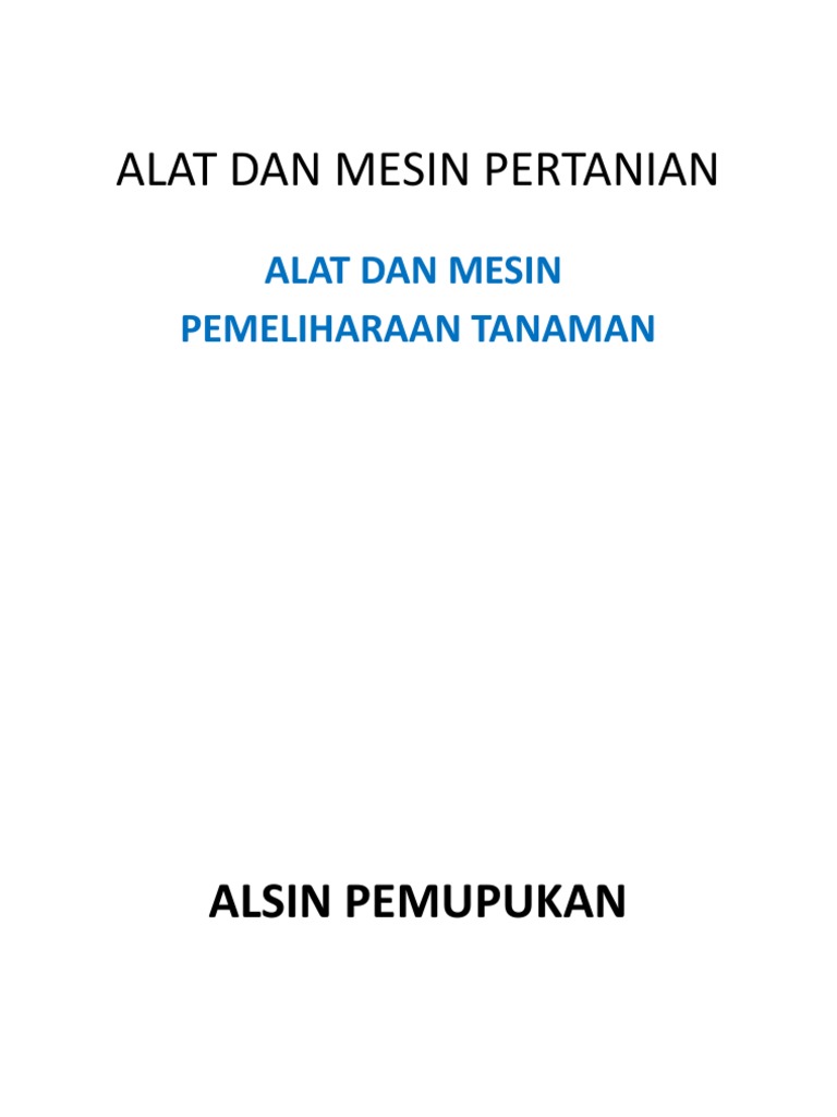 07 Alsin Pemeliharaan Tanaman | PDF