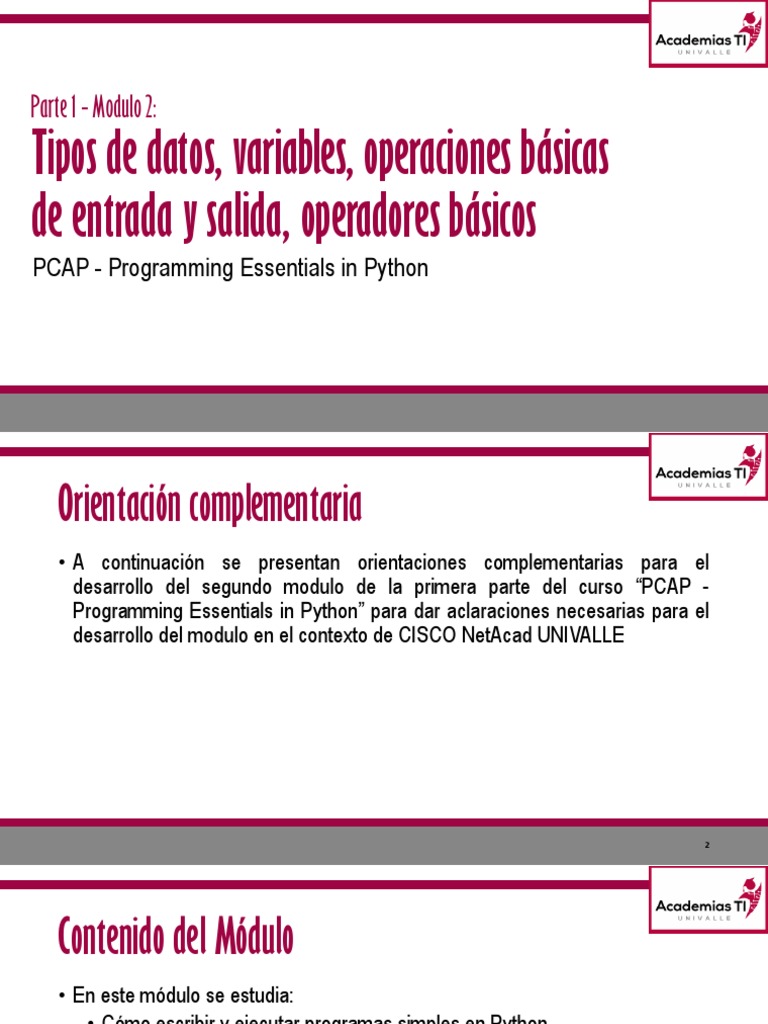 Tipos de datos fundamentales, variables y operaciones básicas en Python | PDF | Python (lenguaje ...