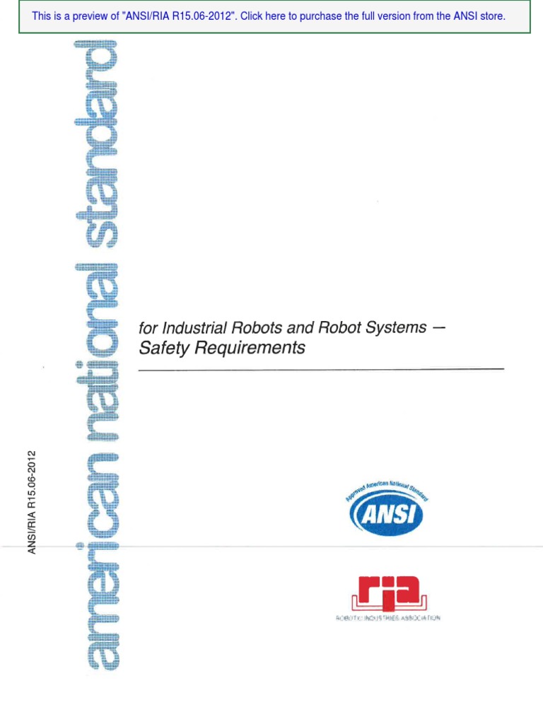 Preview - ANSI RIA R15-06-2012 | PDF | International Organization For ...