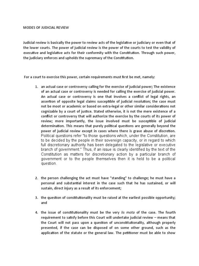 Judicial Review: Requirements and Modes | PDF | Certiorari | Case Or ...