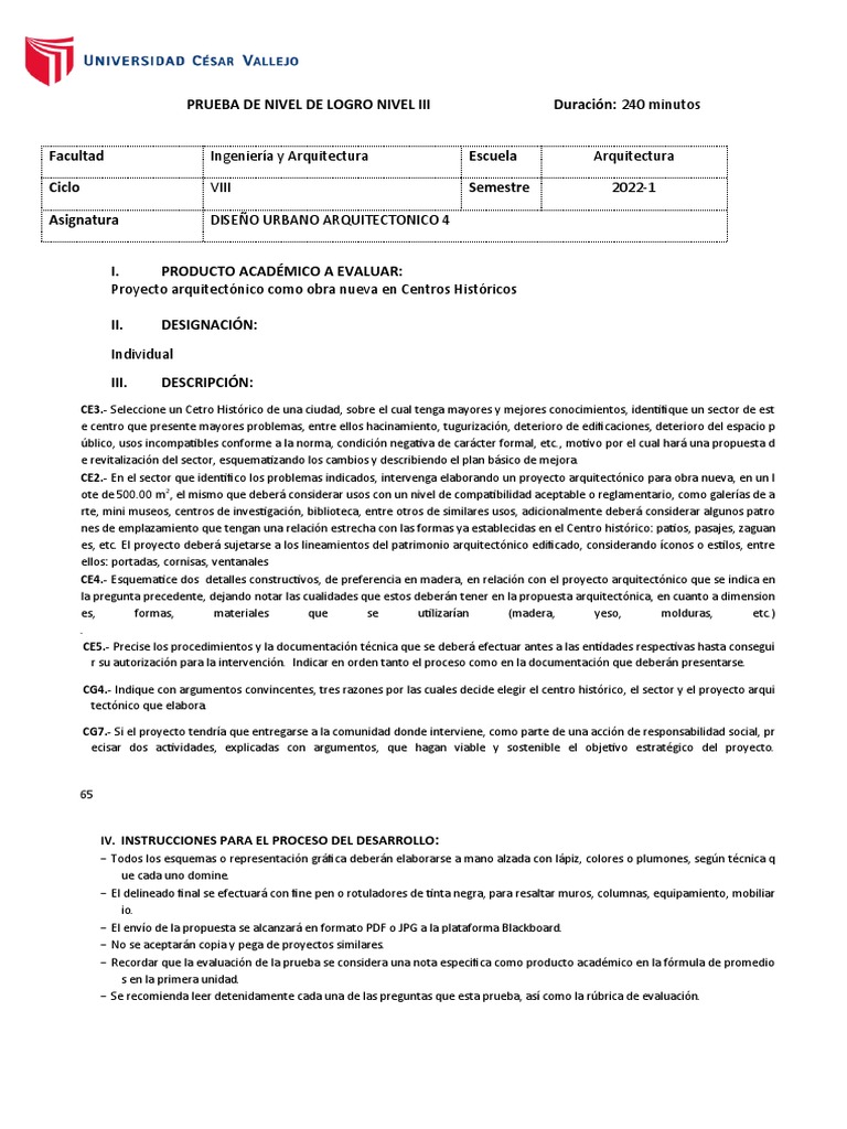 PRUEBA DE NIVEL DE LOGRO Nivel 3 VIII CICLO 2022 1 | PDF | Ingeniería