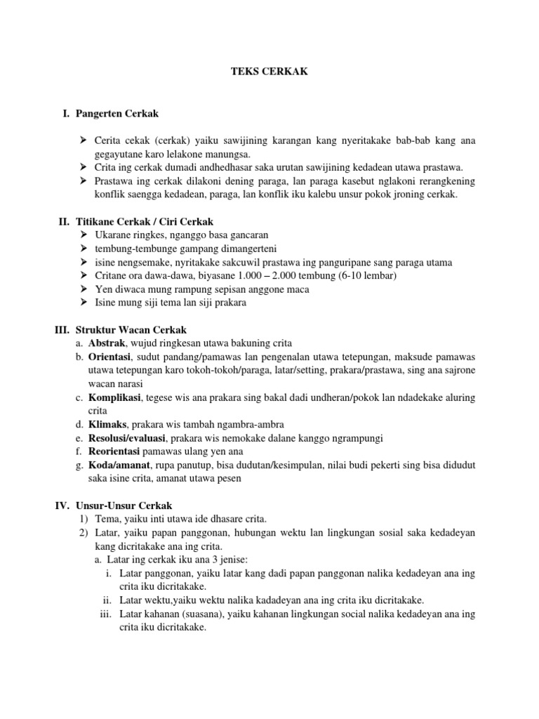 Teks Cerkak | PDF