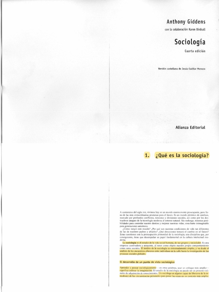 Sociología - Anthony Giddens (Capítulo 1, Páginas 27 A 50) (Resumen) | PDF | Emile Durkheim ...