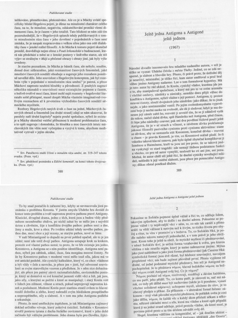Jan Patocka Jeste Jedna Antigona | PDF Jan Patocka Jeste Jedna Antigona | PDF
