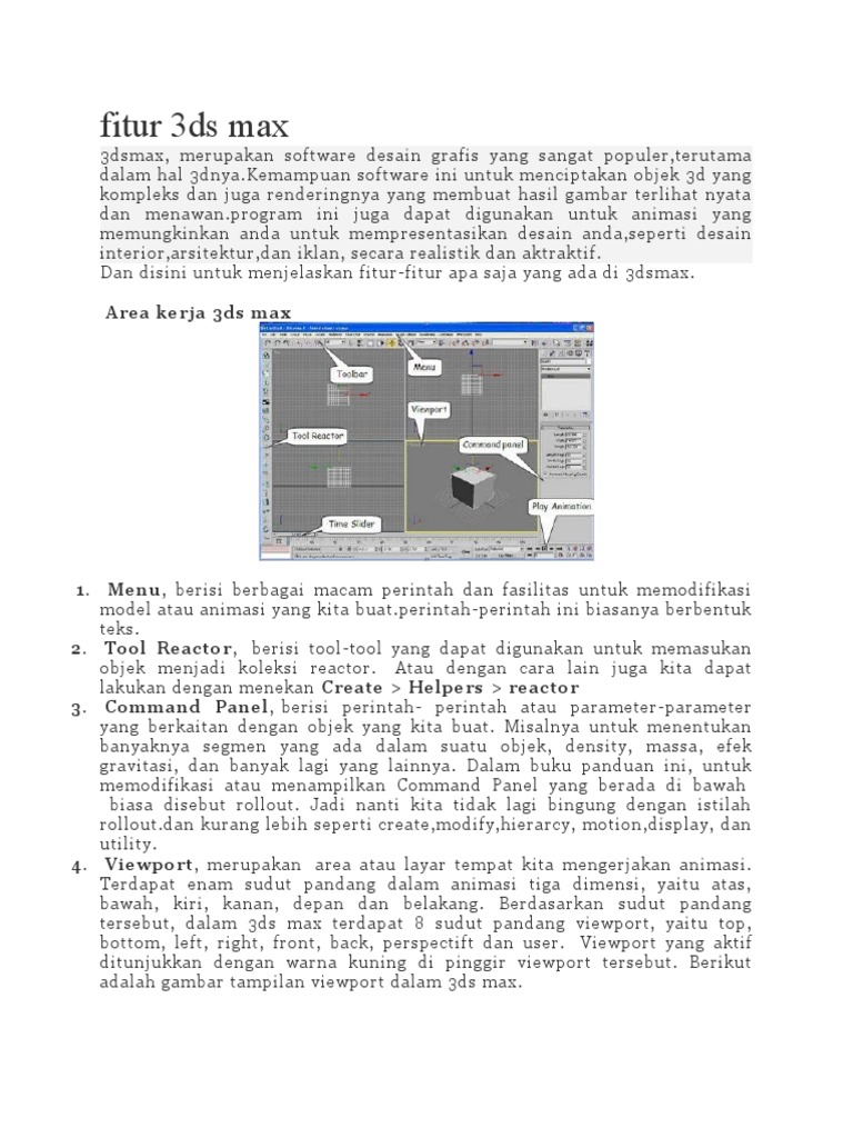 Fitur 3ds Max | PDF