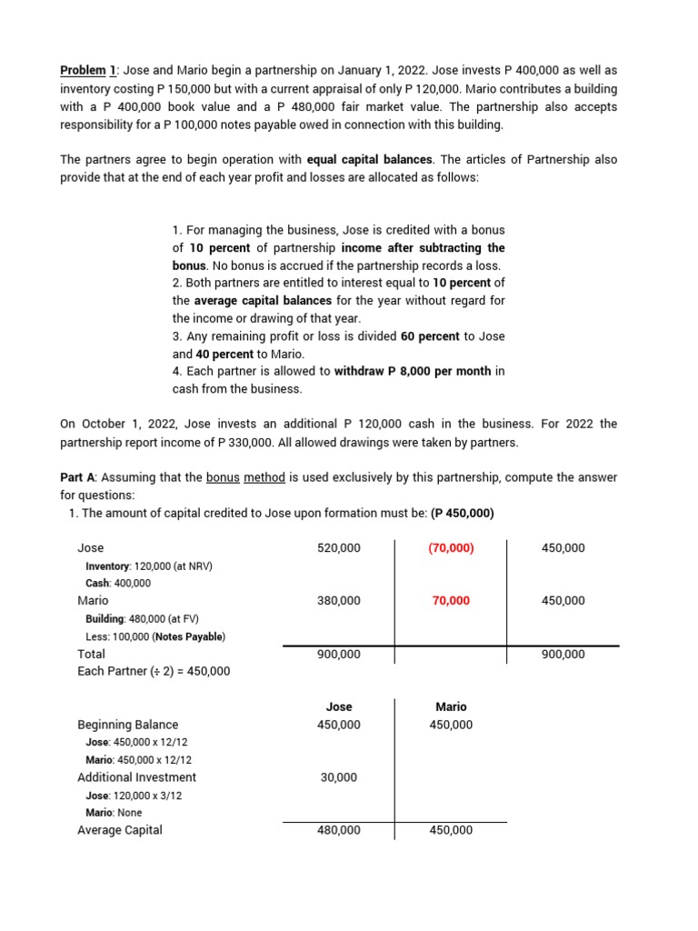 Practice Problems (Comprehensive) | PDF | Partnership | Interest