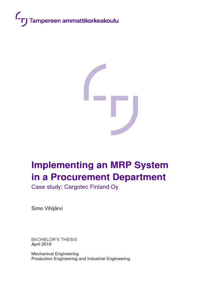 Implementing An MRP System | PDF