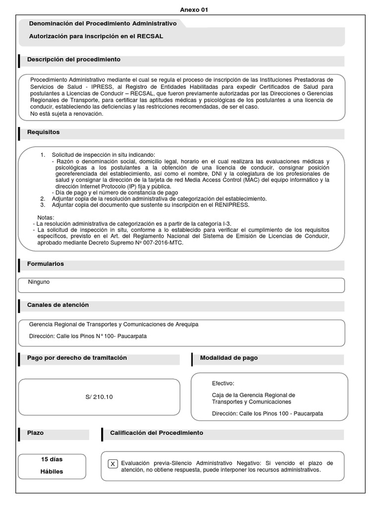 PA P11. Formato TUPA | PDF | Licencia de conducir