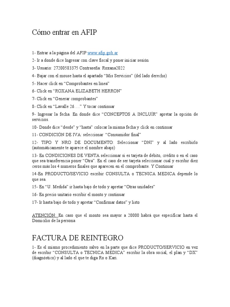 Cómo Entrar en AFIP | PDF