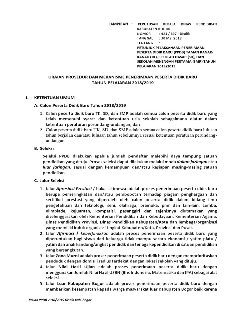 Juklak PPDB 2018 Lamp | PDF