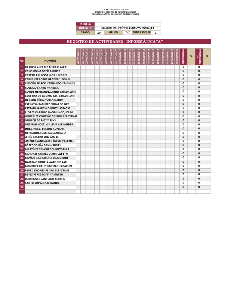 Formato - Registro de Actividades | PDF