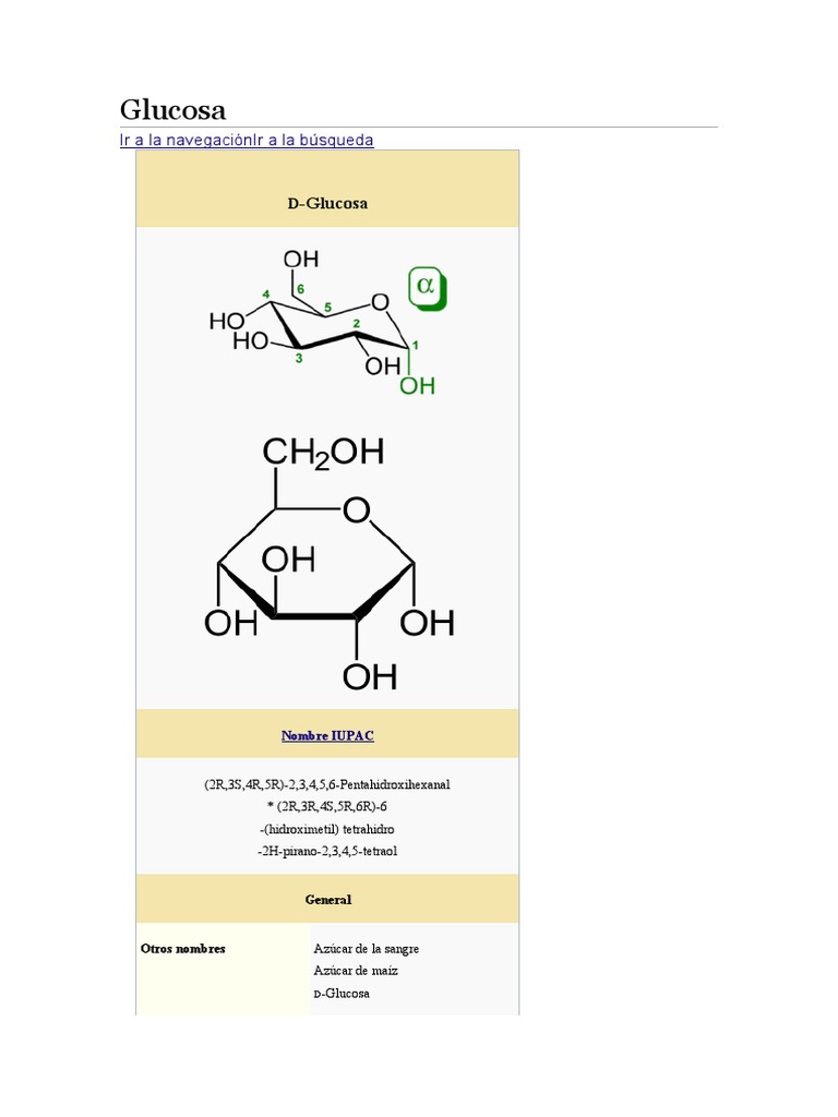 Glucosa | PDF | Glucosa | Ciencias fisicas