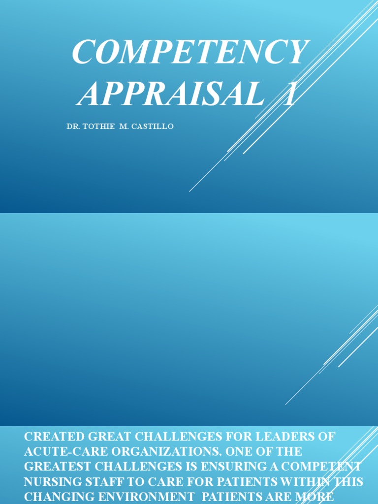 Competency Appraisal 1 | PDF | Competence (Human Resources) | Nursing