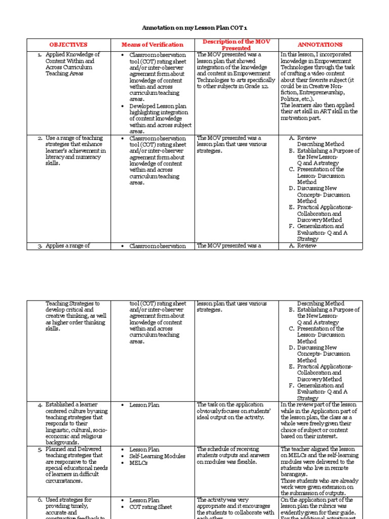 Annotation LP | Download Free PDF | Teaching Method | Lesson Plan