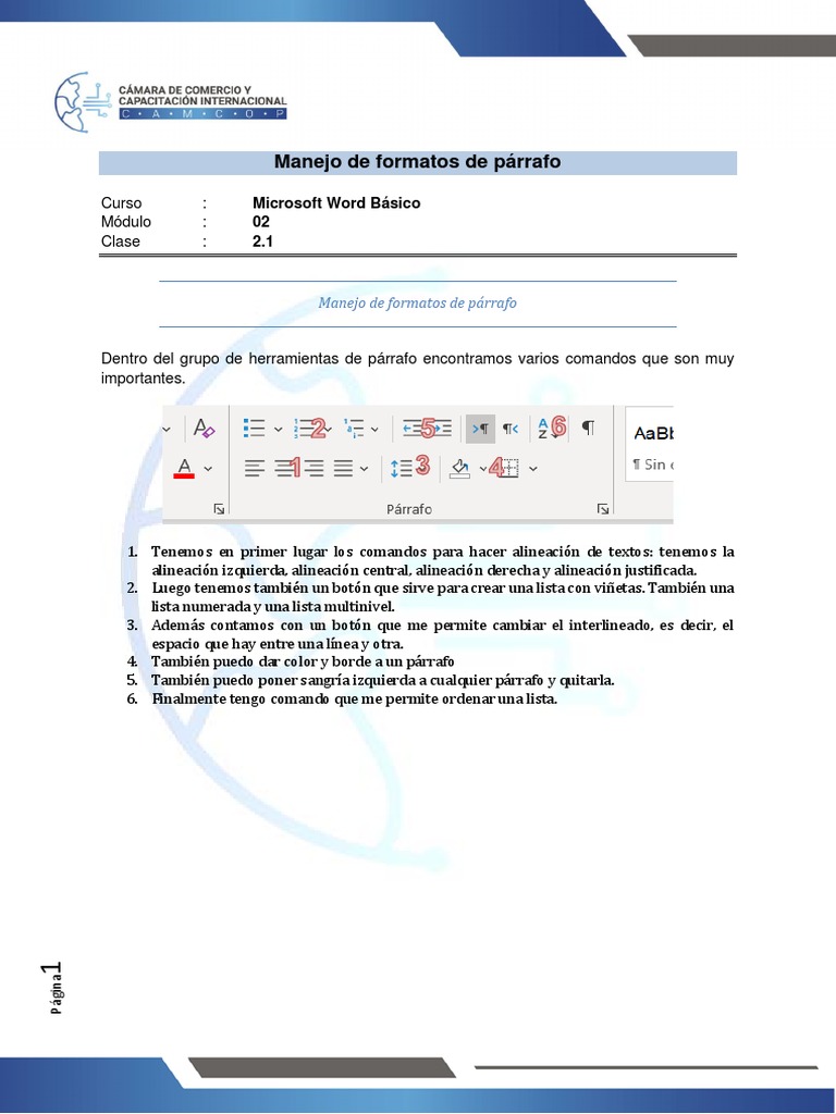 Formatos de Párrafo en Word | PDF