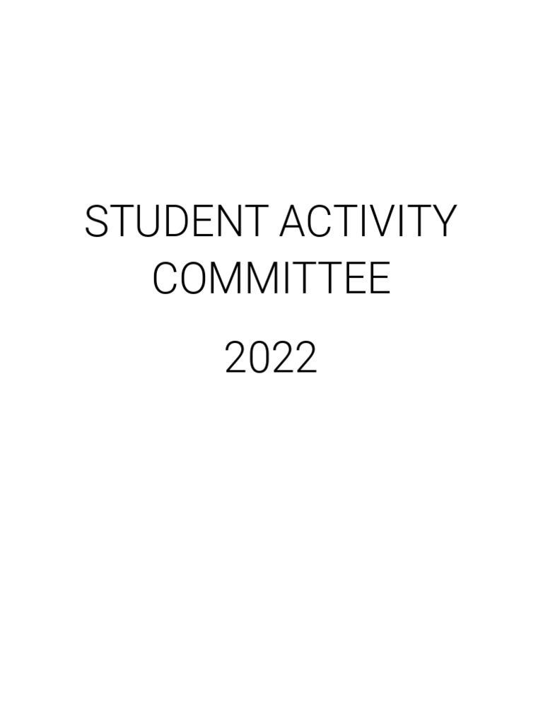 Student Activity Committee | PDF | Congressional Research Service