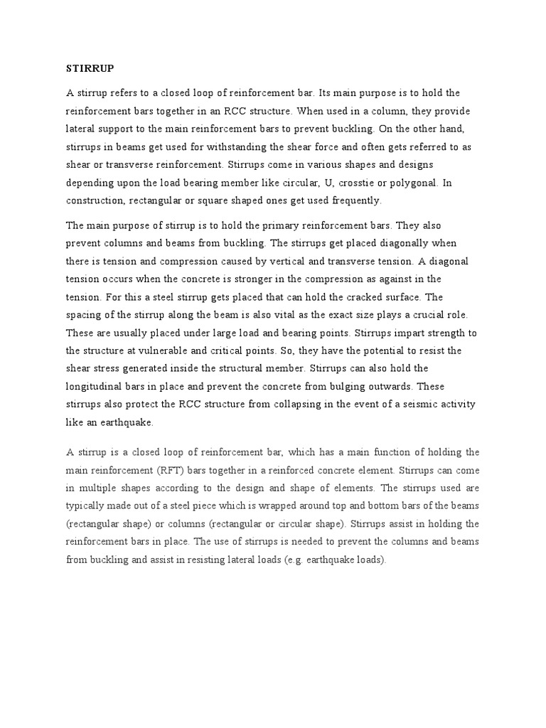 STIRRUP | PDF | Beam (Structure) | Buckling