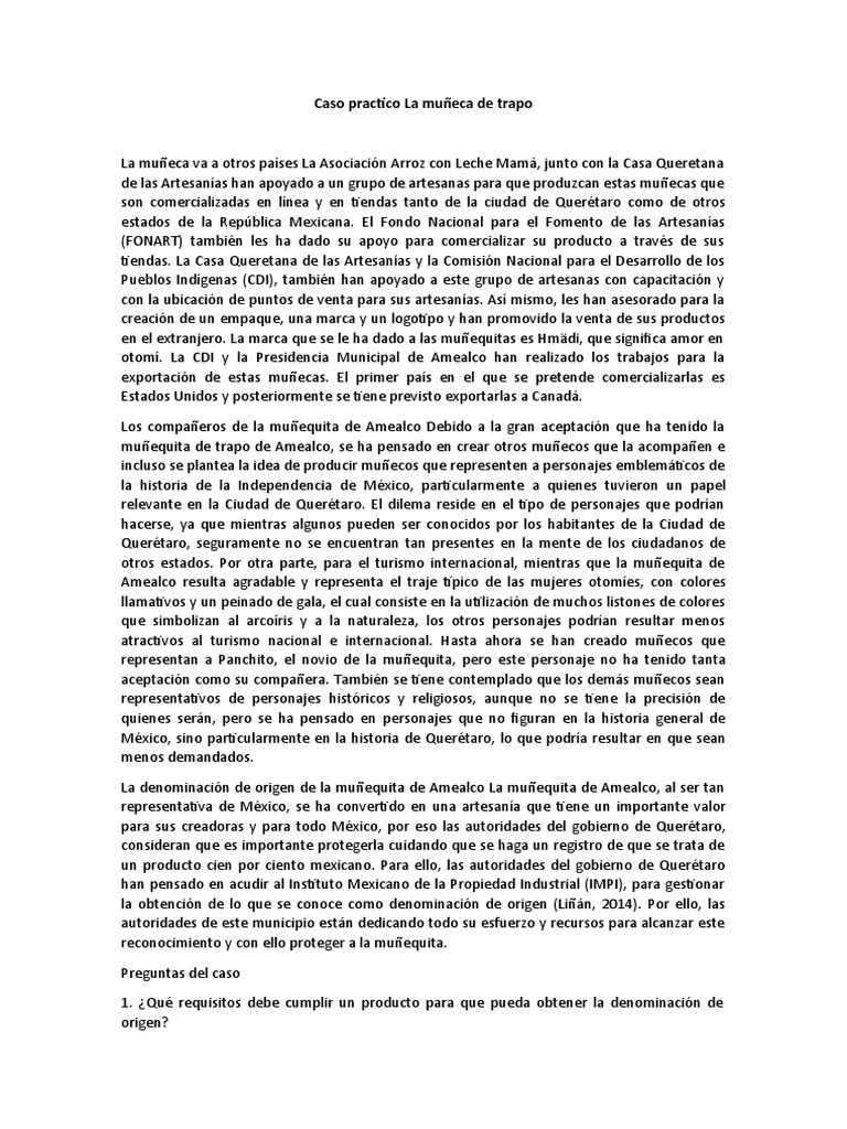 Caso 1 La Muñeca de Trapo | PDF | México