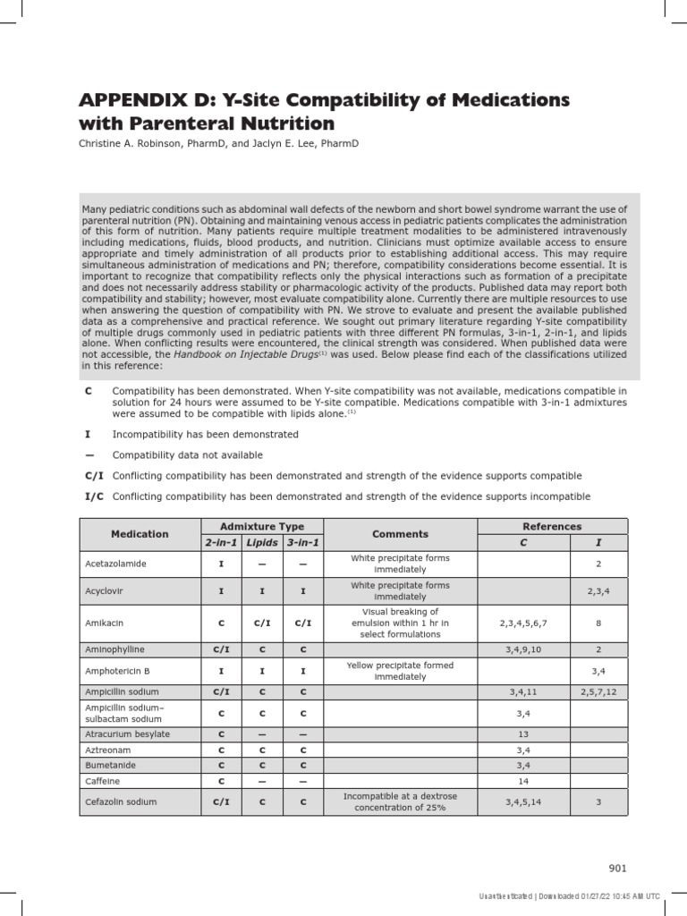 (9781585285396 - Pediatric Injectable Drugs) Appendix D - Y-Site ...