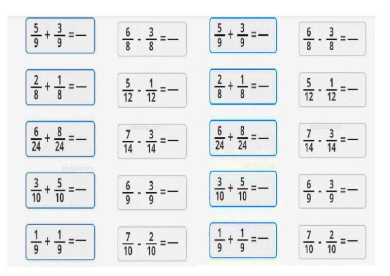 Suma y Resta de Fracciones Homogeneas 2 | PDF