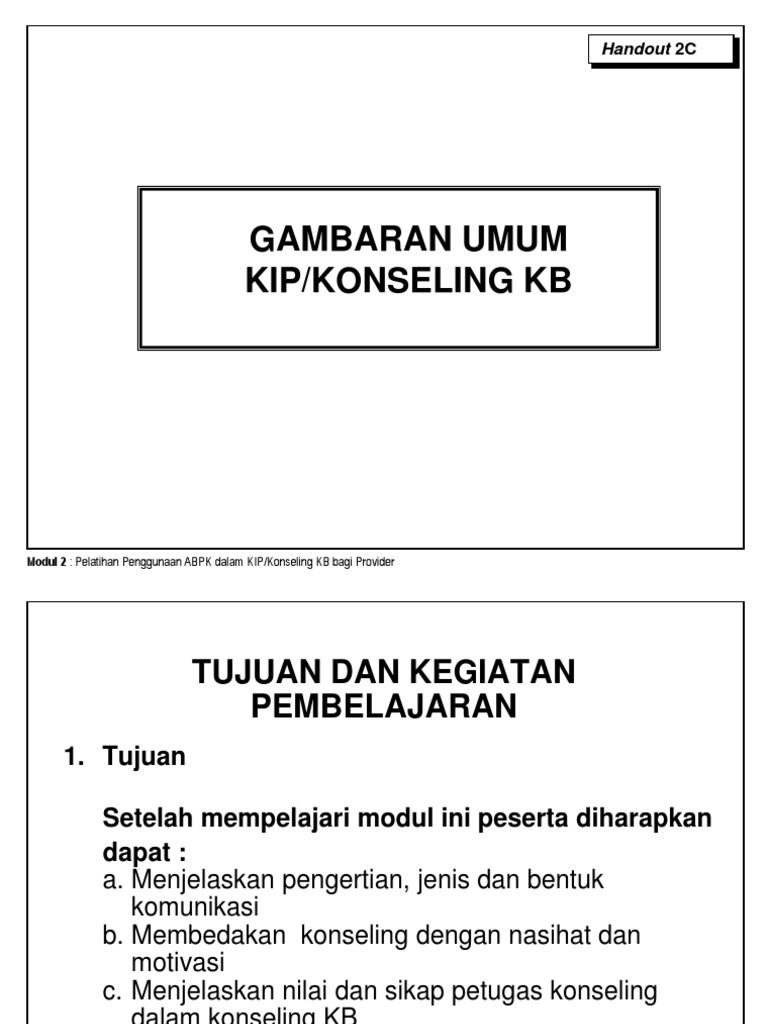Pelatihan ABPK untuk Konseling KB | PDF