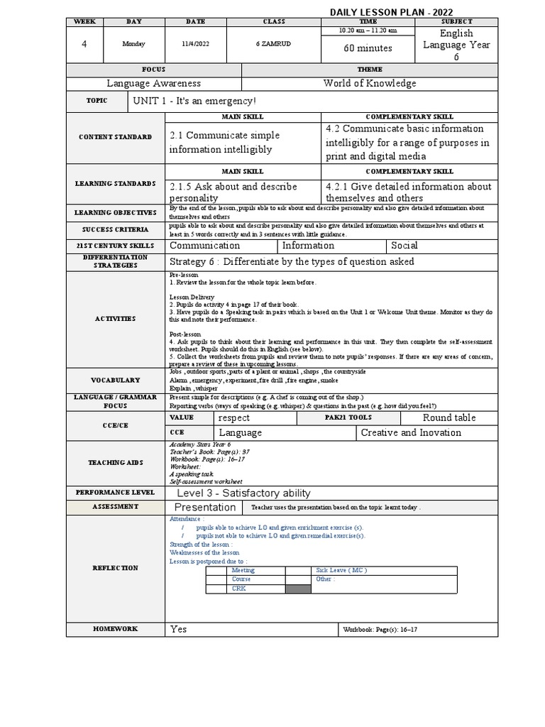 Preparing Students for Emergencies: A Lesson Plan on Asking Questions ...