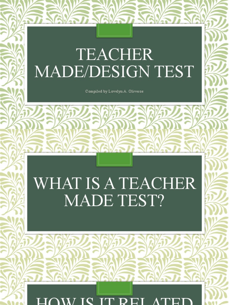 Teacher Made Test | PDF | Test (Assessment) | Educational Assessment Teacher Made Test | PDF | Test (Assessment) | Educational Assessment