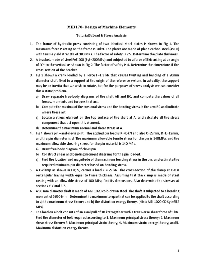 Tutorial 3 - LoadStressAnalysis | PDF | Stress (Mechanics) | Bending