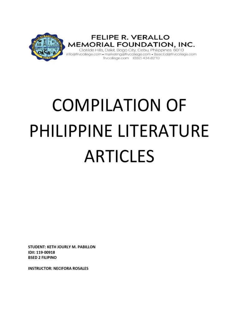 Compilation of Philippine Literature Articles | PDF