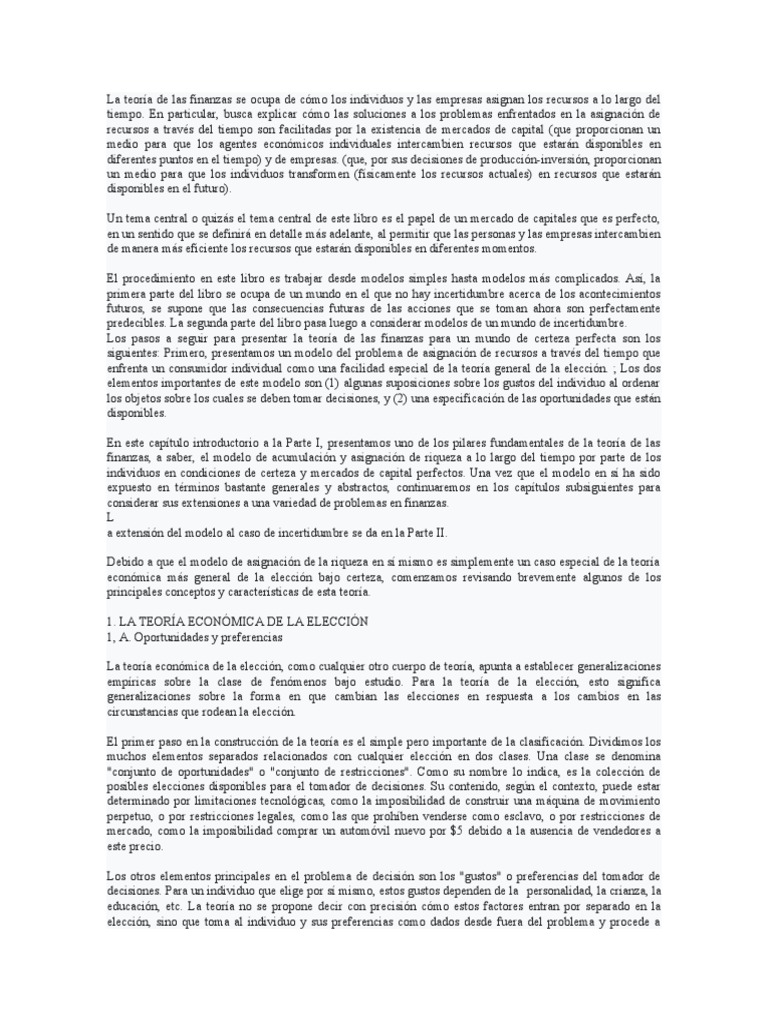 Teoria de Las Finanzas Libro Español | PDF | Teoría | Axioma Teoria de Las Finanzas Libro Español | PDF | Teoría | Axioma