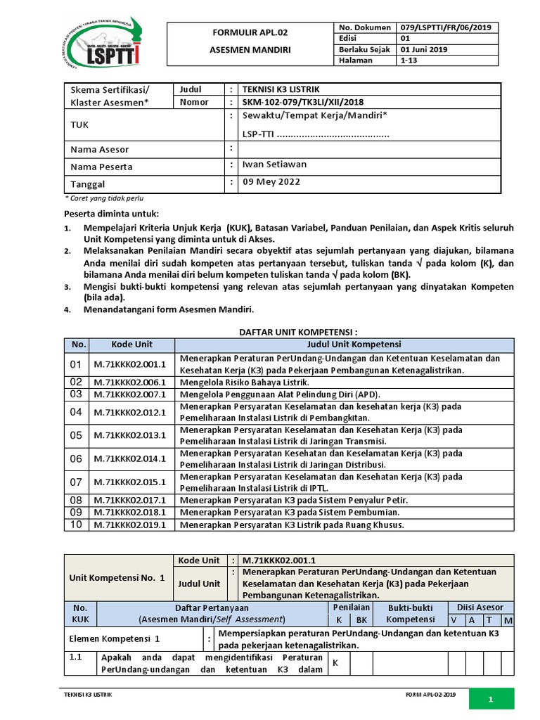 Form FR - Apl-02 Oklek | PDF