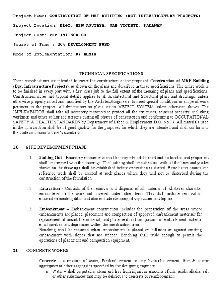 By Admin Constrcution of MRF Building | PDF | Concrete | Specification ...