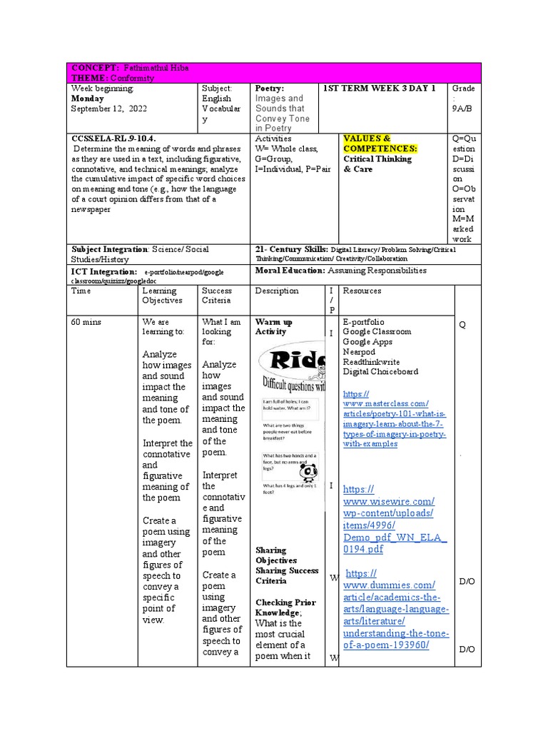Tone of Poetry | PDF | Poetry | Educational Technology