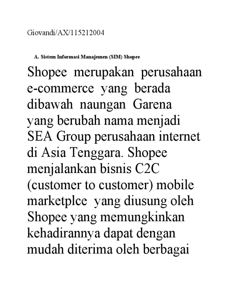 SIM SHOPPE: TEKNOLOGI INFORMASI YANG DIGUNAKAN DALAM MENDUKUNG BISNIS E ...