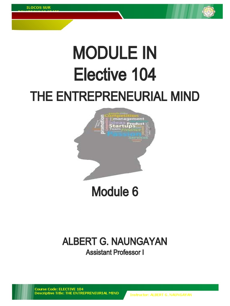 Entrep Mind Module 6 | PDF | Entrepreneurship | Creativity