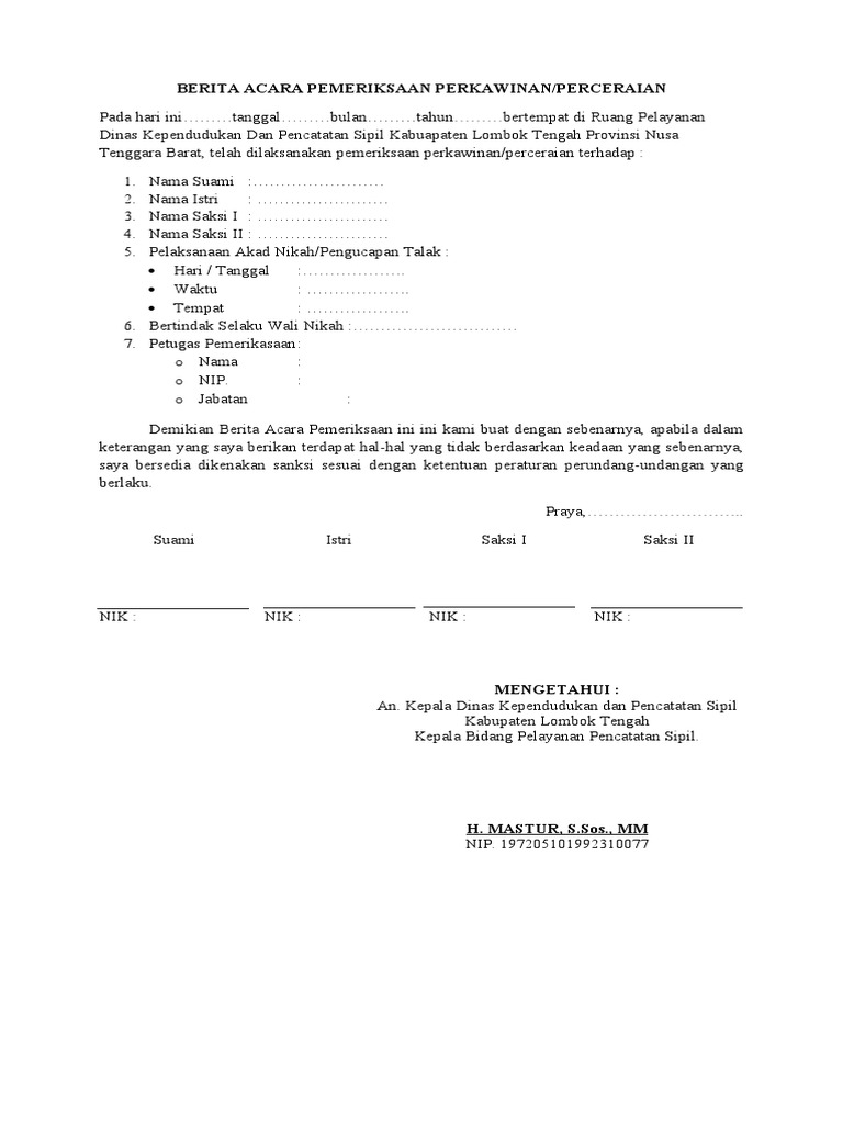 Dokumen BAP Perceraian Atau Perkawinan | PDF