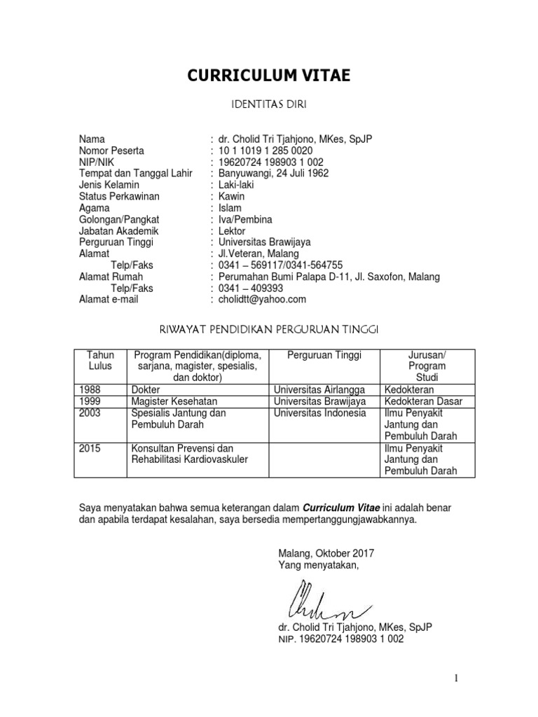 CV DR Cholid TT | PDF
