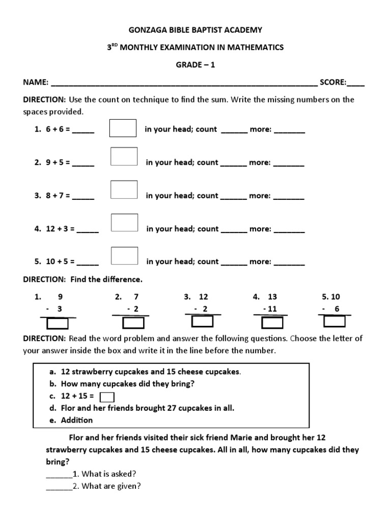 3RD Monthly Examination Mathematics Reviewer | PDF | Teaching Methods ...